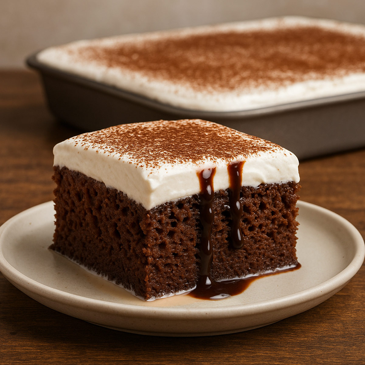 Rich Chocolate Tres Leches Cake - Decadent & Moist