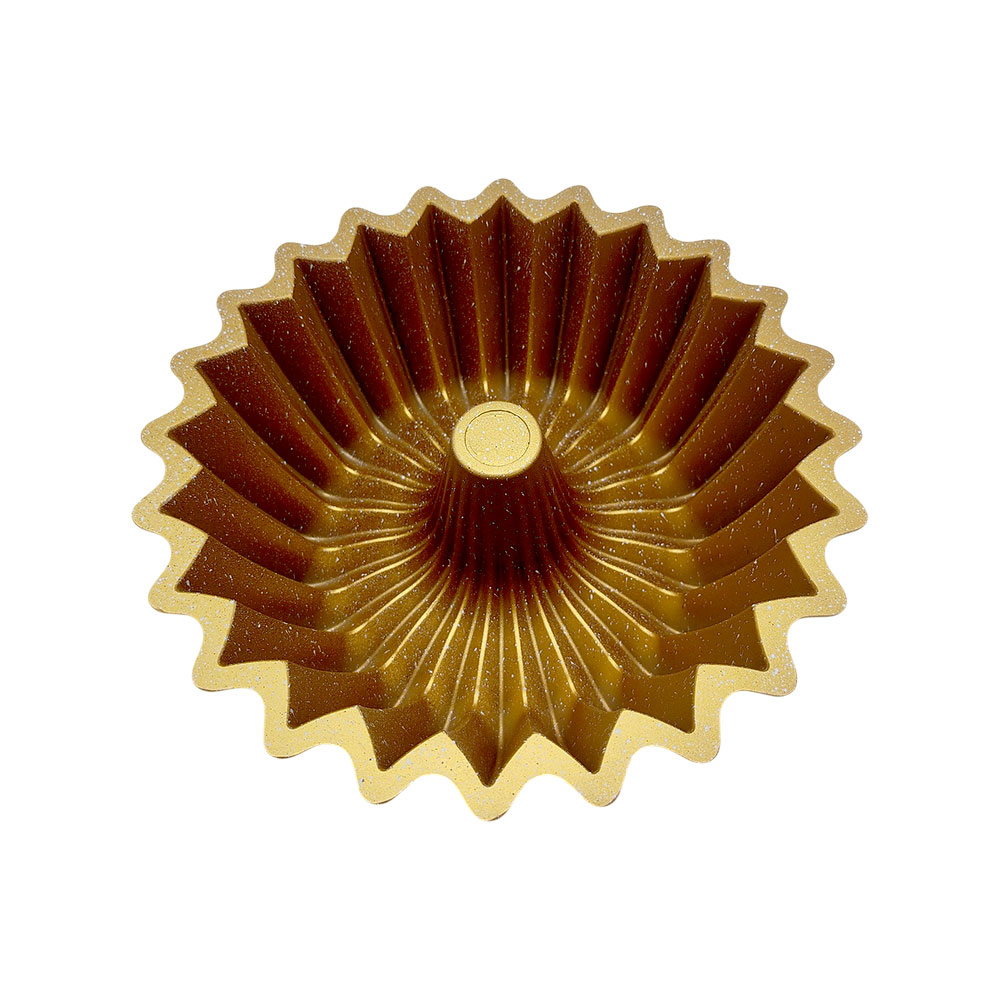 Wavy Ridge Cast Aluminum Bundt Pan - Premium Non-Stick Bakeware
